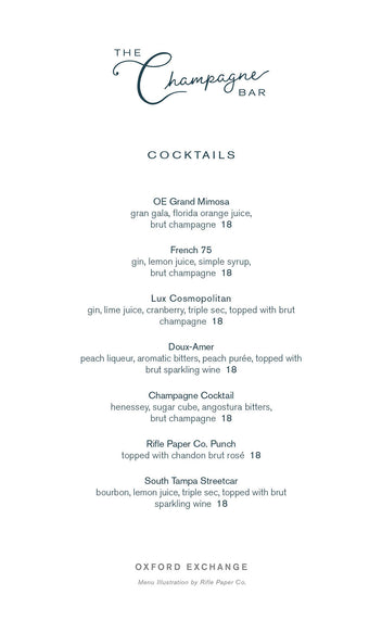 Menus – Oxford Exchange Retail