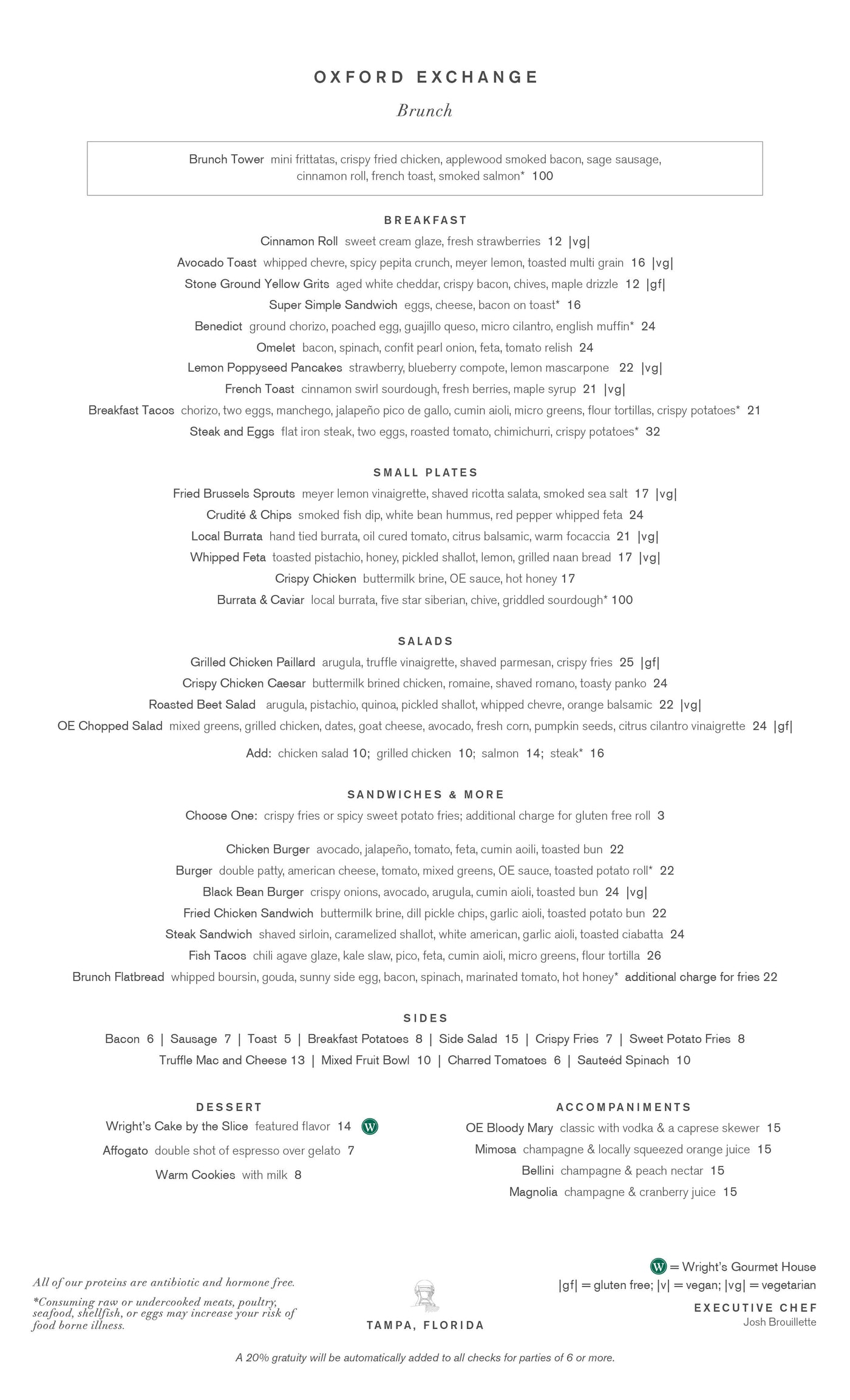 Menus – Oxford Exchange Retail